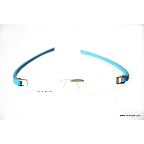 Shop online for Lenskart Rimless Eyewear Blue Silver ( Free Unbreakable ...